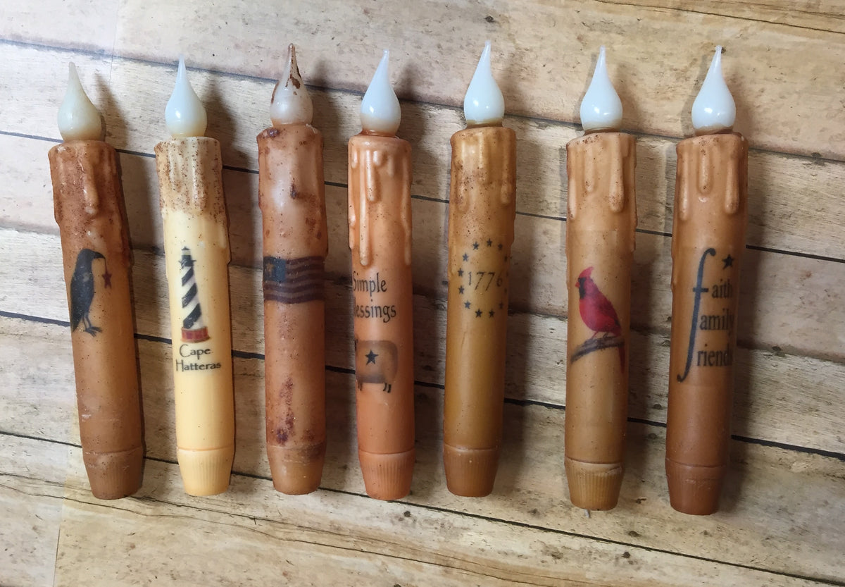 7" Stenciled Timer Taper – Simple Pleasures ~ Bountiful Treasures